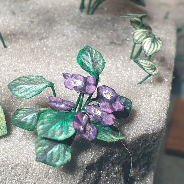 Dollhouse Miniatures Houseplants & Flowers Set Printable Paper Craft 1: ...