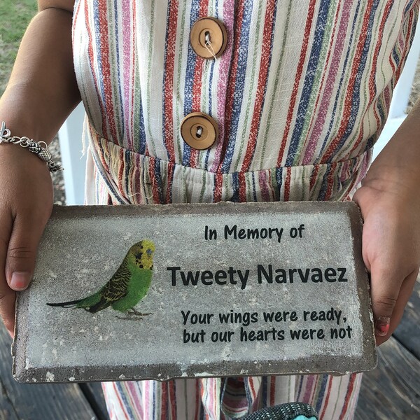 Parakeet Memorial Stone- Choice of Parakeet Color - Personalized Bird ...