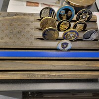 Red Air Force Challenge Coin Display Airman's Creed Coin Holder ...