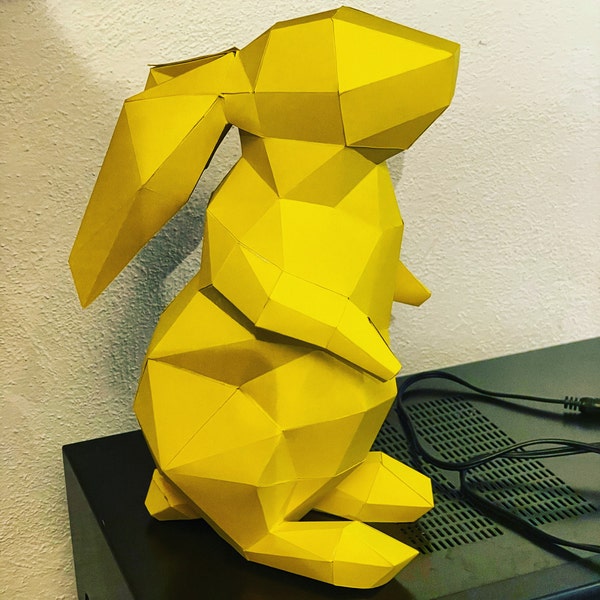 Bunny Paper Craft, Digital Template, Origami, PDF Download DIY, Low ...
