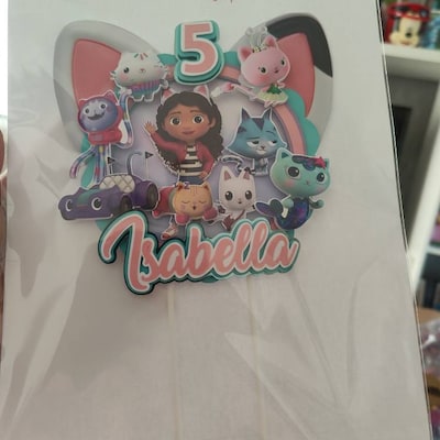 Personalised Gabby Dollhouse Cake Topper 3D With Name and Age - Etsy