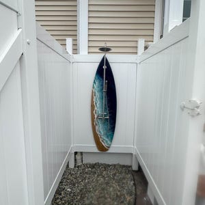 Live Edge Bath Board With Ocean Waves, Black Walnut Wood - Etsy