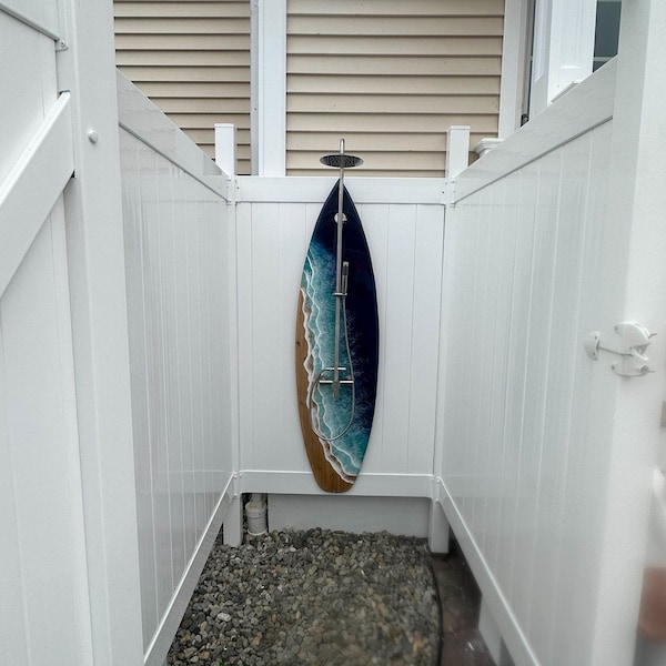 Live Edge Bath Board With Ocean Waves, Black Walnut Wood - Etsy