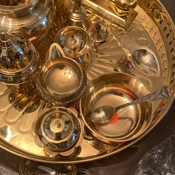 Pure Brass Pooja Thali | Pooja Thali Set | Housewarming Essential ...