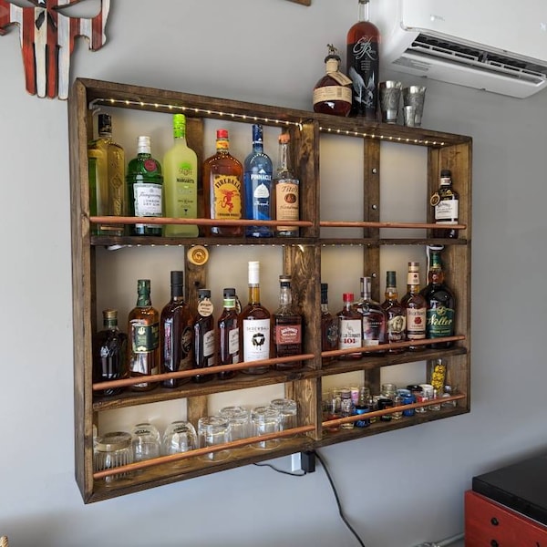 Liquor Shelf | Whiskey Rack | Home Bar Shelves | Bourbon Display ...
