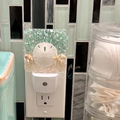 COASTAL Night Light SAND DOLLAR With Seashells - Etsy