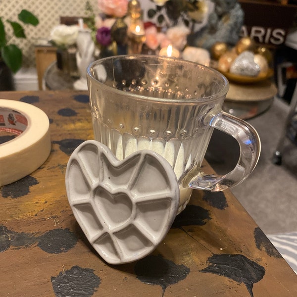 Cute Heart Mixing Palete - Keramik Palette , Ceramic Palette, Gift for ...