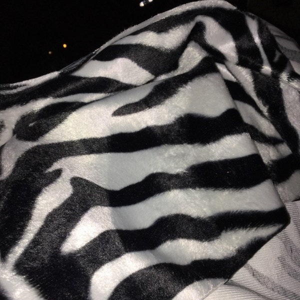 Zebra Large White and Black Velbo Faux Fur Fabric per Yard - Etsy