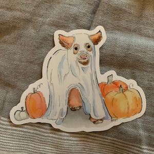 Spooky Ghost Cow Sticker - Etsy