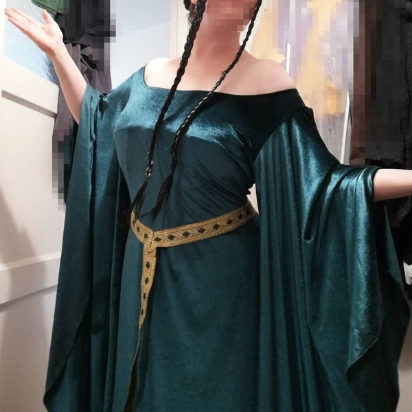 Green Velvet Elven Dress - Medieval Ren Fair Costume - Etsy