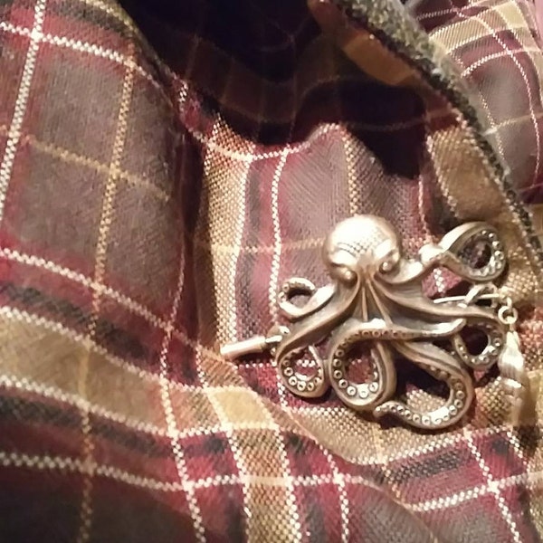 Octopus Pin, Ocean Shawl Pin, Octopus Shawl Pin, Sarong Pin, Beach ...