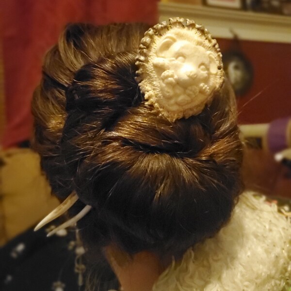 Renaissance Fair Hair Accessory Women- Carved Antler Hair Pin With ...