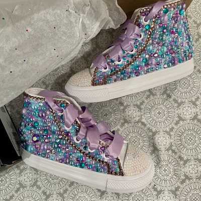 Pink All-star Low Top Women's Converse Bling Converse - Etsy