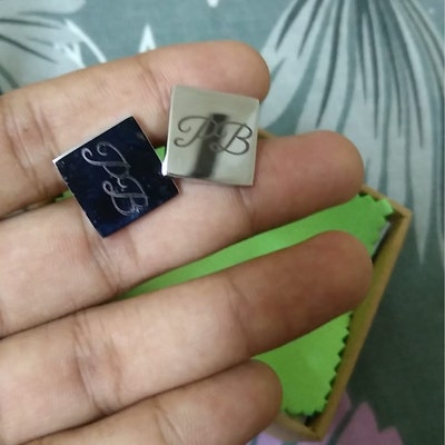 Personalised Engraved Initial Cufflinks, Wedding Birthday Gift ...