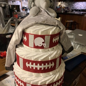 2.5 Navy Orange Football Scene Ribbon RGC1154CF Wired | Etsy