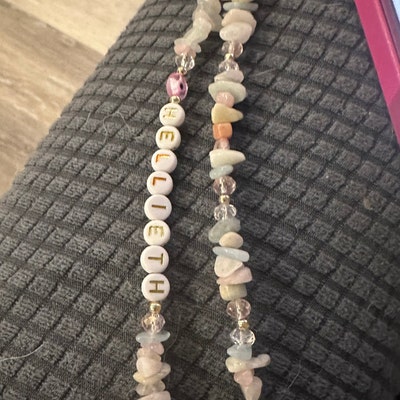 Personalized Gemstone Phone Strap, Customizable Pearl Beaded Phone ...