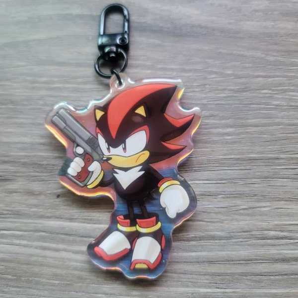 Shadow the Hedgehog 2.5in Holo Acrylic Charm Keychain Keyring - Etsy