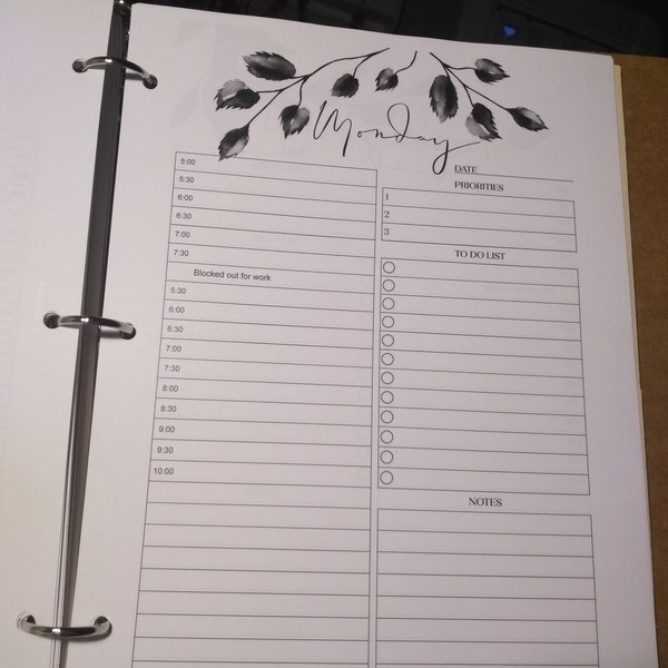 Botanical Daily Planner Bundle: Timed & Untimed, A4 A5 Letter (editable ...