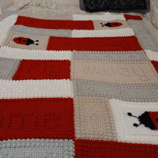 LADYBUG Pattern for Crocheted Blanket - Etsy