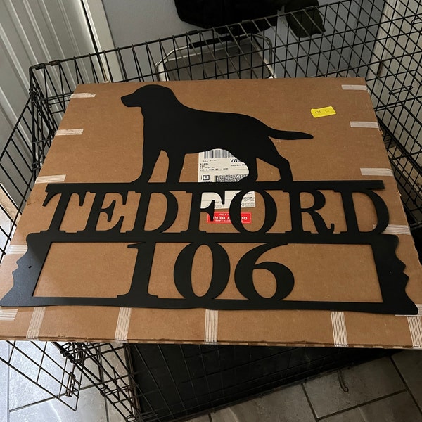 Labrador Retriever Metal Address Plaque for House, Address Number ...