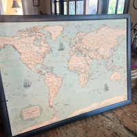 World Map Rustic Style Uncustomized Old Style Wall Map Map Decor - Etsy