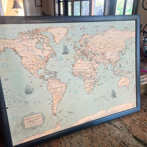 World Map Rustic Style Uncustomized Old Style Wall Map Map Decor - Etsy