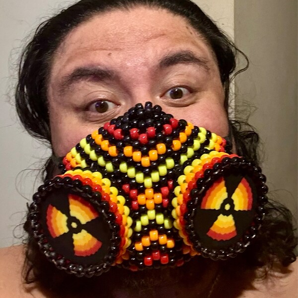 Kandi Glow in the Dark Gas Mask (white and Rainbow) Kawaii, Rave ...