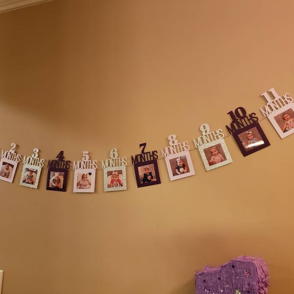 First Birthday Photo Banner, First Birthday Banner, 1st Year Photo ...
