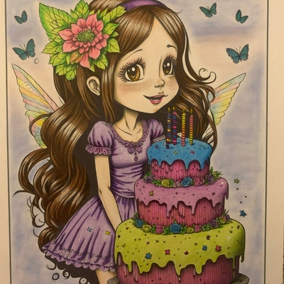 30 Cute Fairies & Cupcakes to Color, Sweet Fairy Girls, Treats and ...