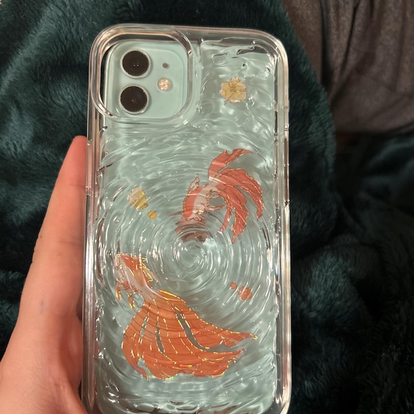 Mini Whales Clear 3D Wave Resin Phone Case for All Brand - Etsy