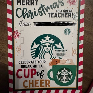 Printable Teacher Christmas Gift Card Holders - Etsy