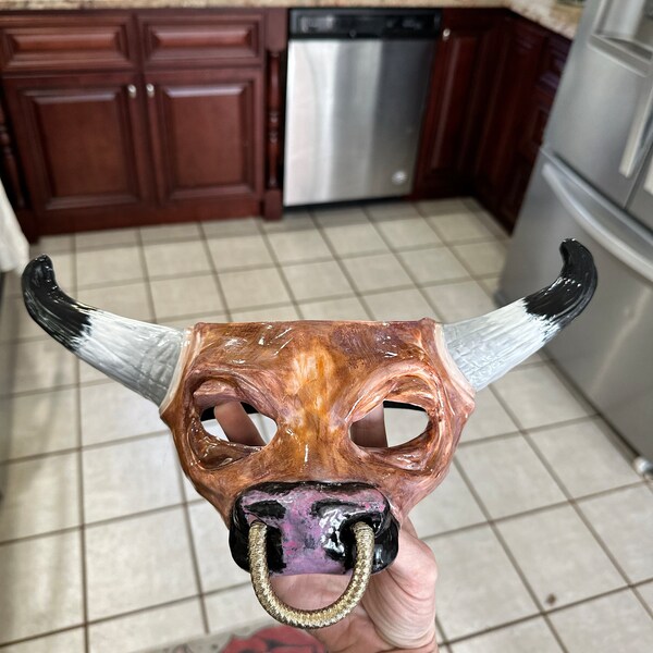 Masquerade Mask Halloween Masks Bull Horn Mask Halloween Rodeo Mask ...