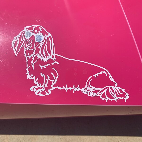 Long Haired Dachshund Decal FULL BODY, Dog, Vinyl Decal, Car Decal ...