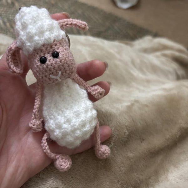 PDF Crochet Pattern Sheep Keychain. Amigurumi Keyring Lamb Animal Toy ...
