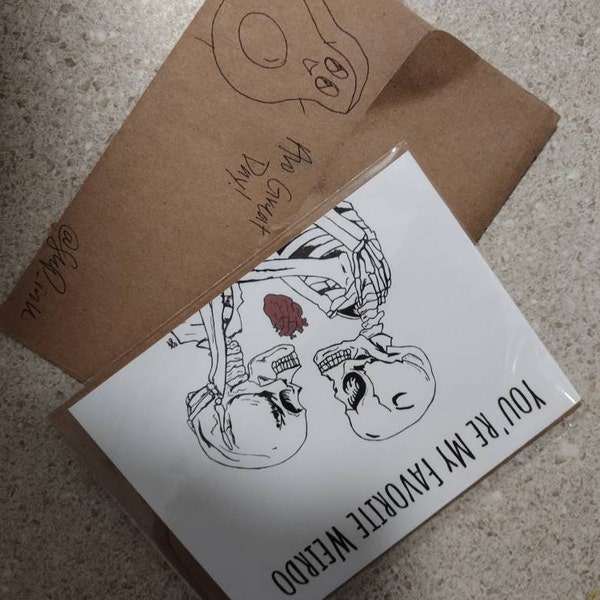 You're My Favorite Weirdo Skeletons Greeting Card / Love Anniversary ...