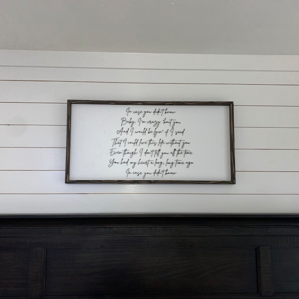 3d Wood Framed Custom Song Lyrics Sign You Make It Easy Wedding Song ...
