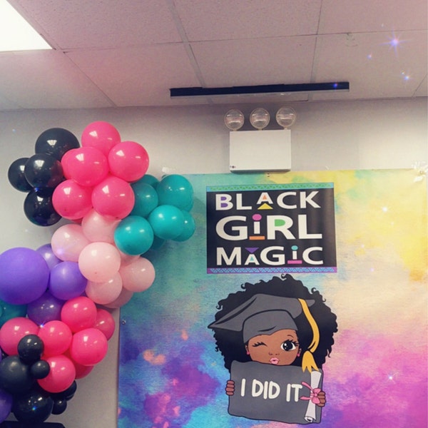 Black Girl Magic Backdrop, Photo Backdrop, Black Girl Magic Party ...