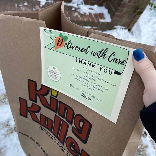 Shopper Thank You Card for Customer, Thank You Note, Delivery Driver ...