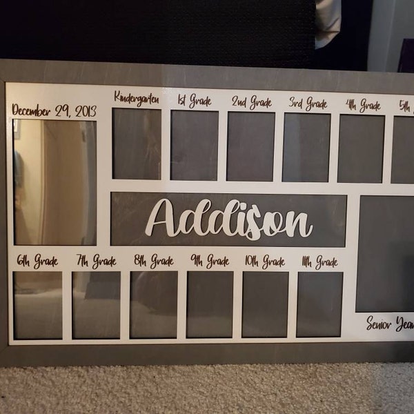 3D Birth to 12 Grade School Years Picture Frame Custom Personalized ...