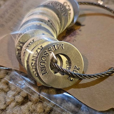 Custom Travel Tokens Leather Keychain Lanyard, Travel Lover Gift ...