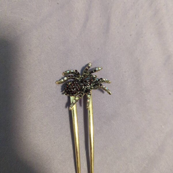 Black Spider, Spider Hair Fork, Goth Hair Fork, Gold Hair Fork, Spider ...