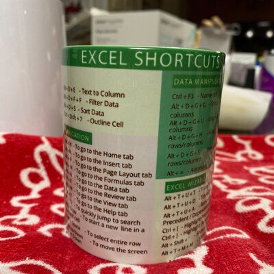 Excel Shortcuts Mug Svg, Excel Shortcut Mug Template, Excel Super ...