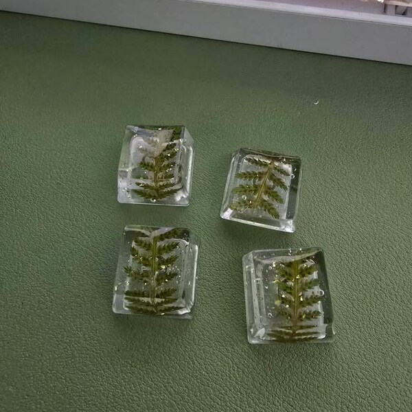 5PCS Keycaps Set With Natural Blue Flower Petals and Glitter | Handmade ...