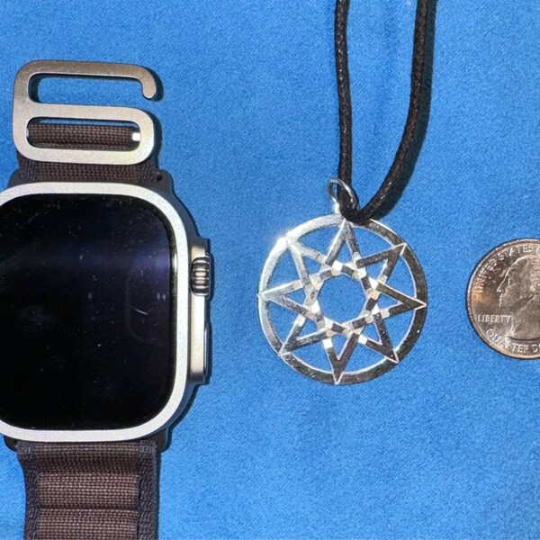 Eight Pointed Star Pendant, Octagram Pendant, Sterling Silver Solar ...