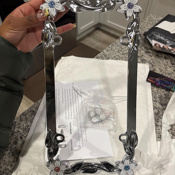 Chrome Flames Metal MOTORCYCLE Bling Bike Trike License Plate Frame W ...