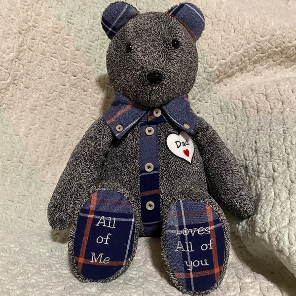 Simplicity A2115 Pattern Memory Bear Pattern Plush Sewing Pattern Memorial Bear Teddy Bear ...