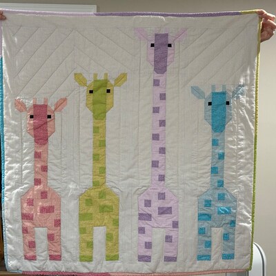 Giraffes in a Row Quilt Pattern, PDF Instant Download Modern Patchwork ...
