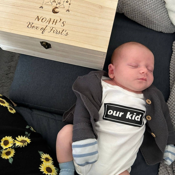 New Baby Wooden Personalised Keepsake Box, New Born Baby, Luxury Baby ...