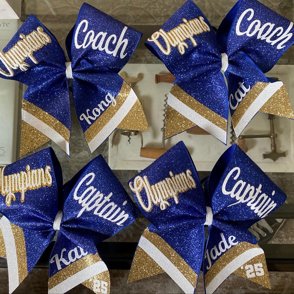 Black and Gold Cheer Bow, Custom Team Squad Bows, Great Sideline School ...
