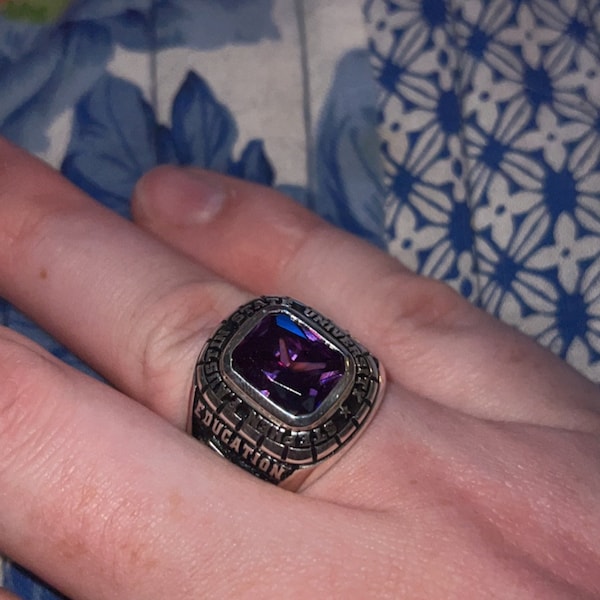 925K Silver Customized Class Ring, Customizable College Ring, Signet ...